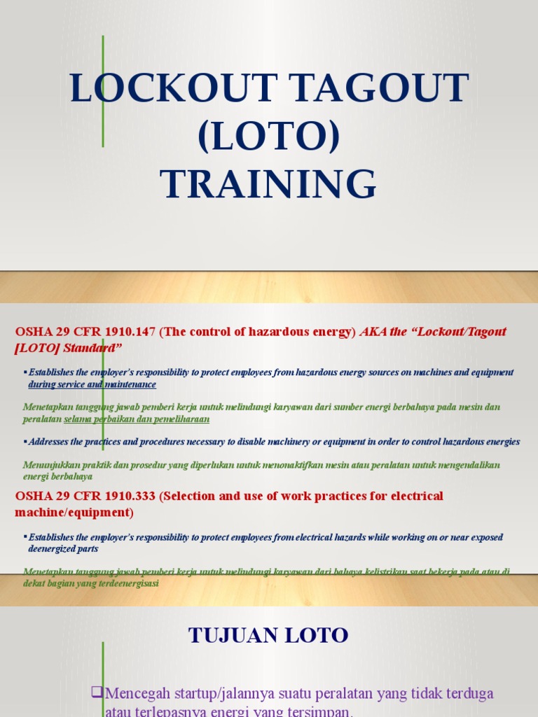 LOTO Awareness Training | PDF