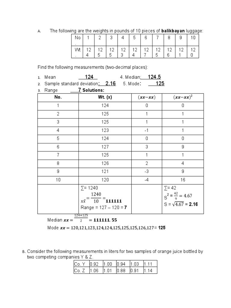 Worksheet2 5 | PDF | Sampling (Statistics) | Data Analysis