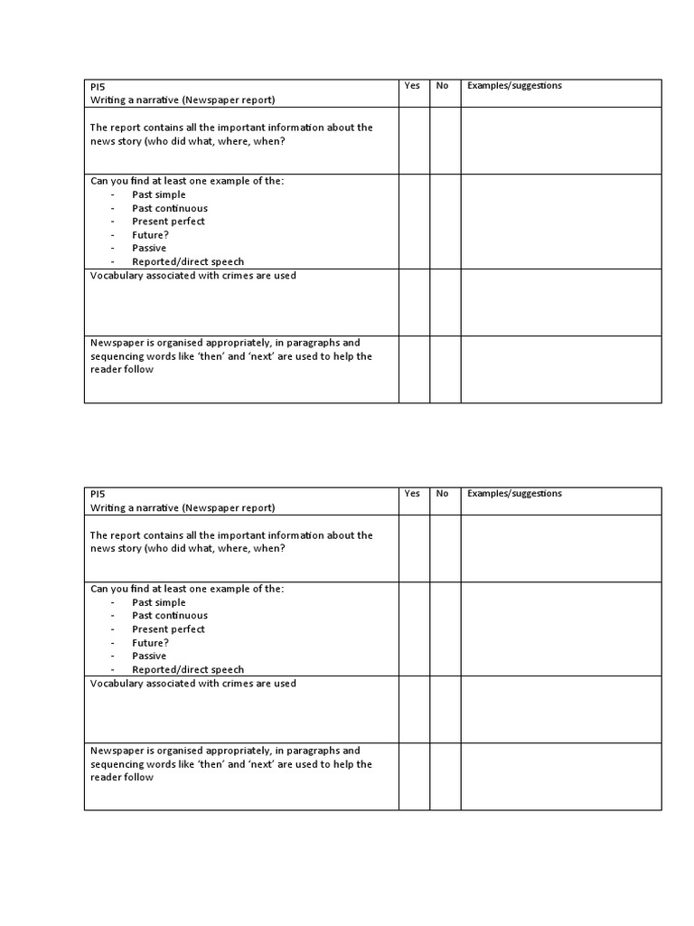 Newspaper Article Peer Assessment | PDF