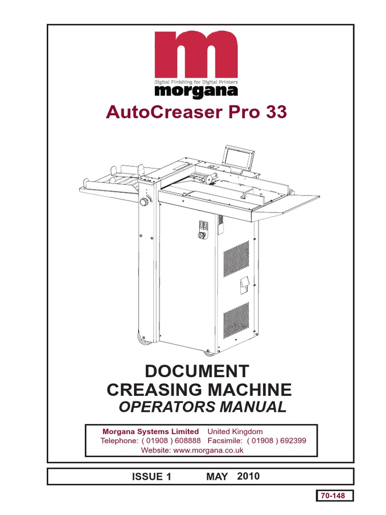 AutoCreaser Pro 33 Operator Manual | PDF | Paper | Switch