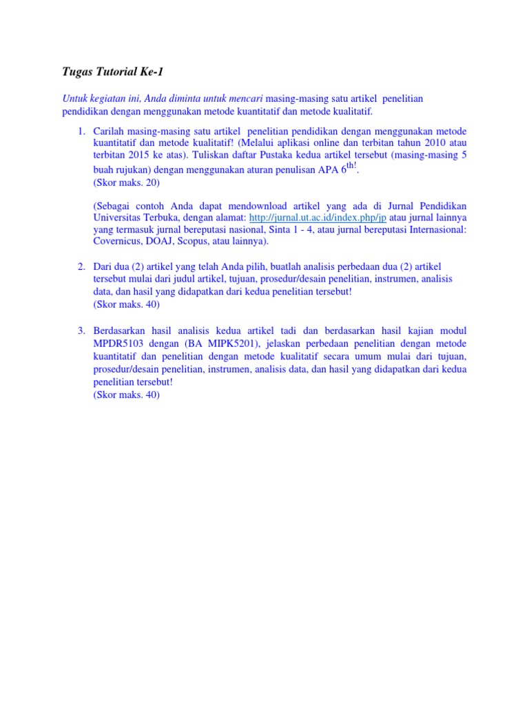 Tugas Tutorial Ke-1 - MPDR5103 20202 (Rev K) | PDF