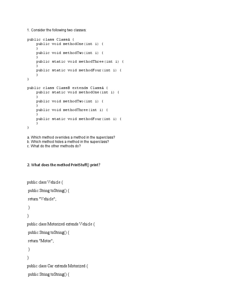 Consider The Following Two Classes | PDF