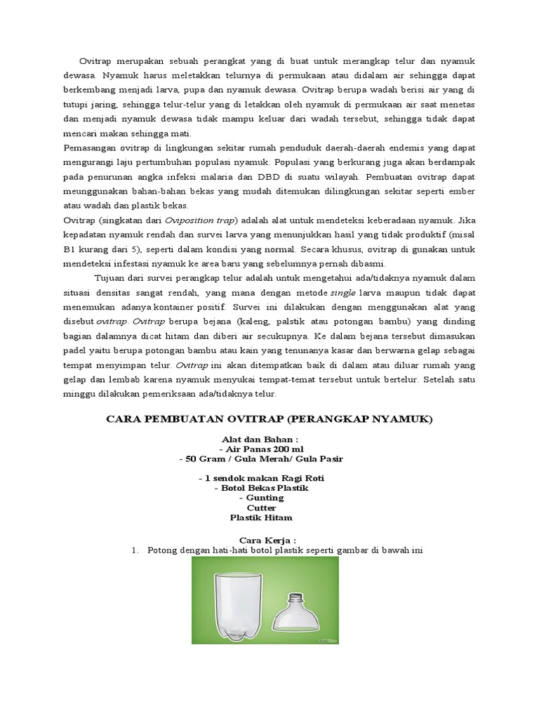 Ovitrap Merupakan Sebuah Perangkat Yang Di Buat Untuk Merangkap Telur ...