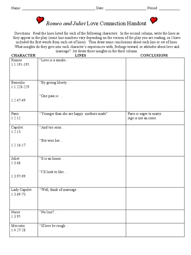 Love Connection Handout | PDF