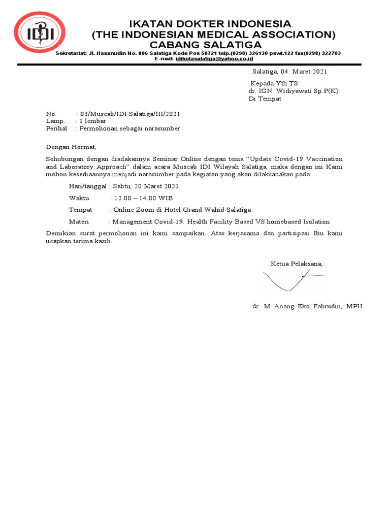 Surat Permohonan Narsum | PDF