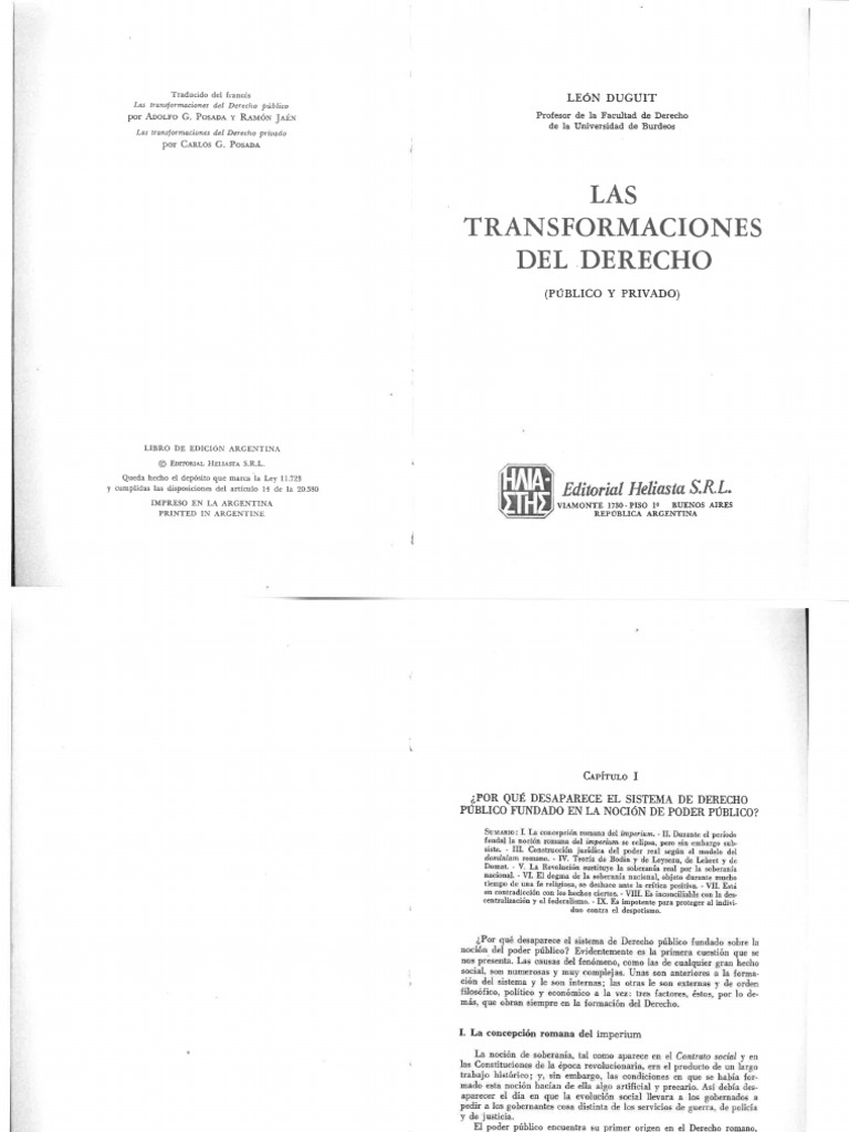 Léon Duguit - Las Transformaciones Del Derecho | PDF | Soberanía | Nación