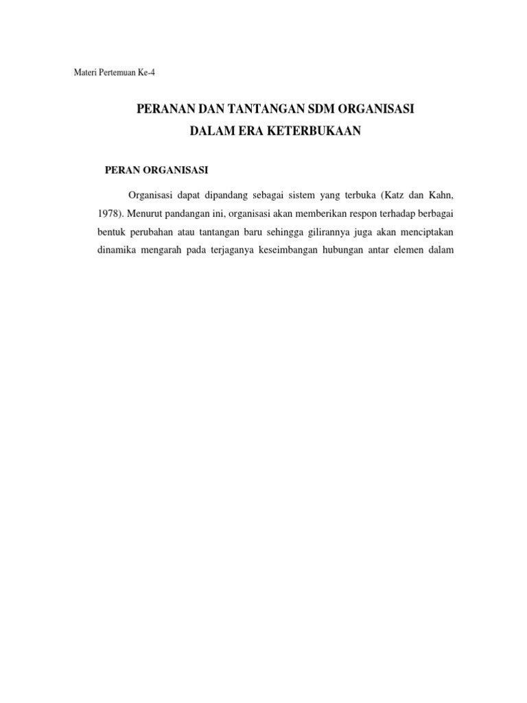Peranan & Tantangan PPSDM Dalam Organisasi | PDF