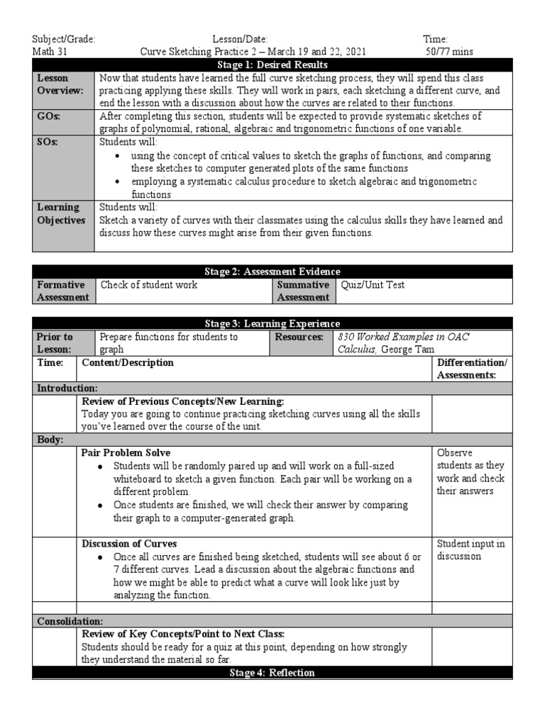 Curve Sketching Practice for Students | PDF | Function (Mathematics ...