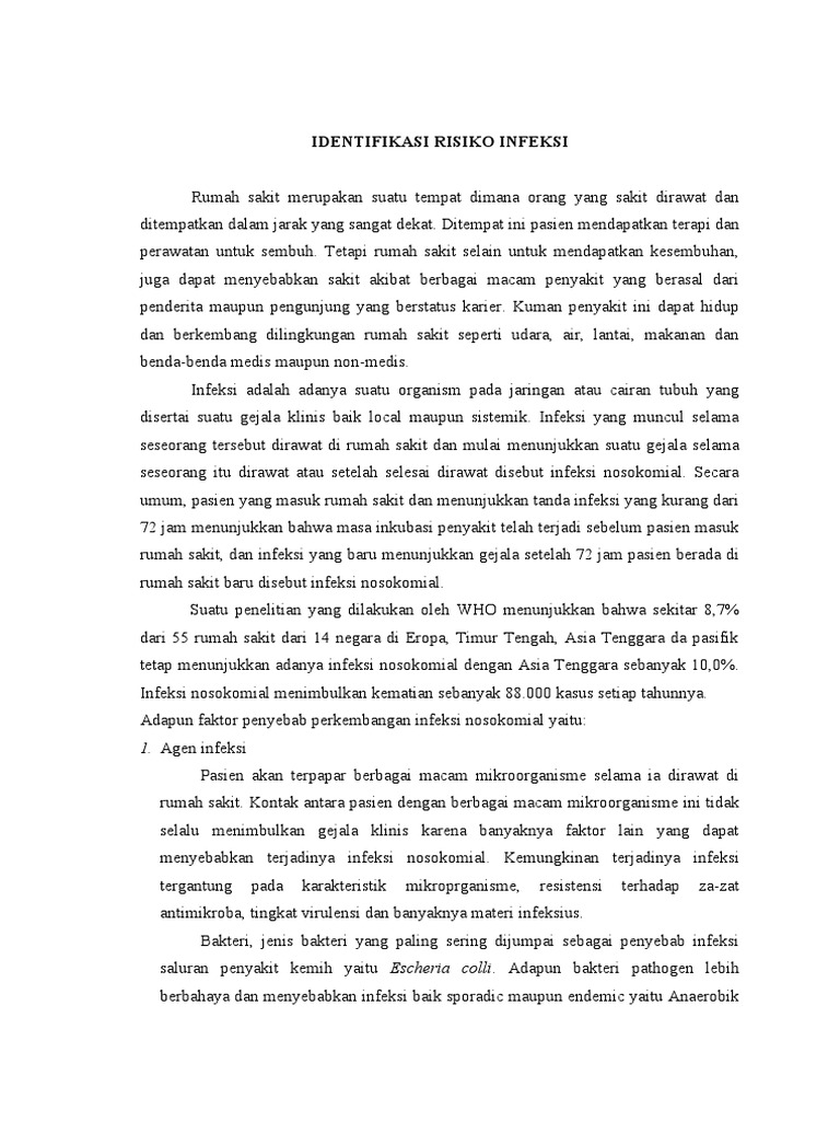 Identifikasi Risiko Infeksi | PDF