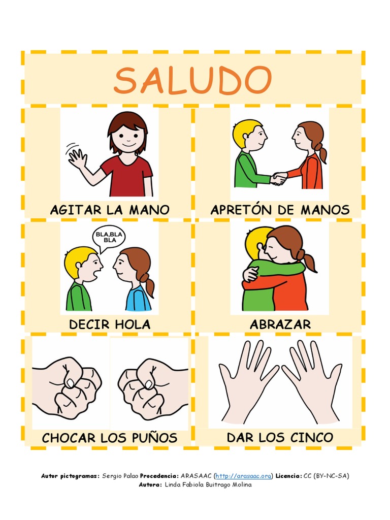 Pictogramas de saludos y despedidas | PDF