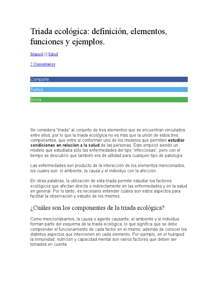 Ejemplos de la triada ecológica | PDF | Infección | Virus