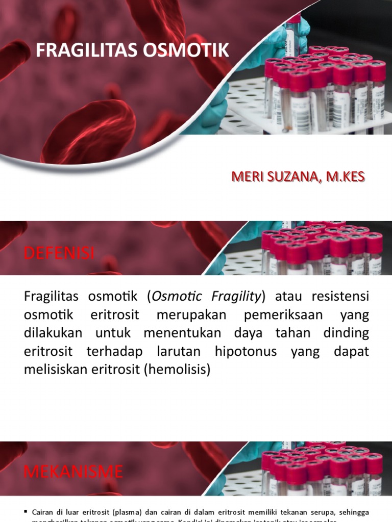 Pemeriksaan Fragilitas Osmotik Eritrosit | PDF