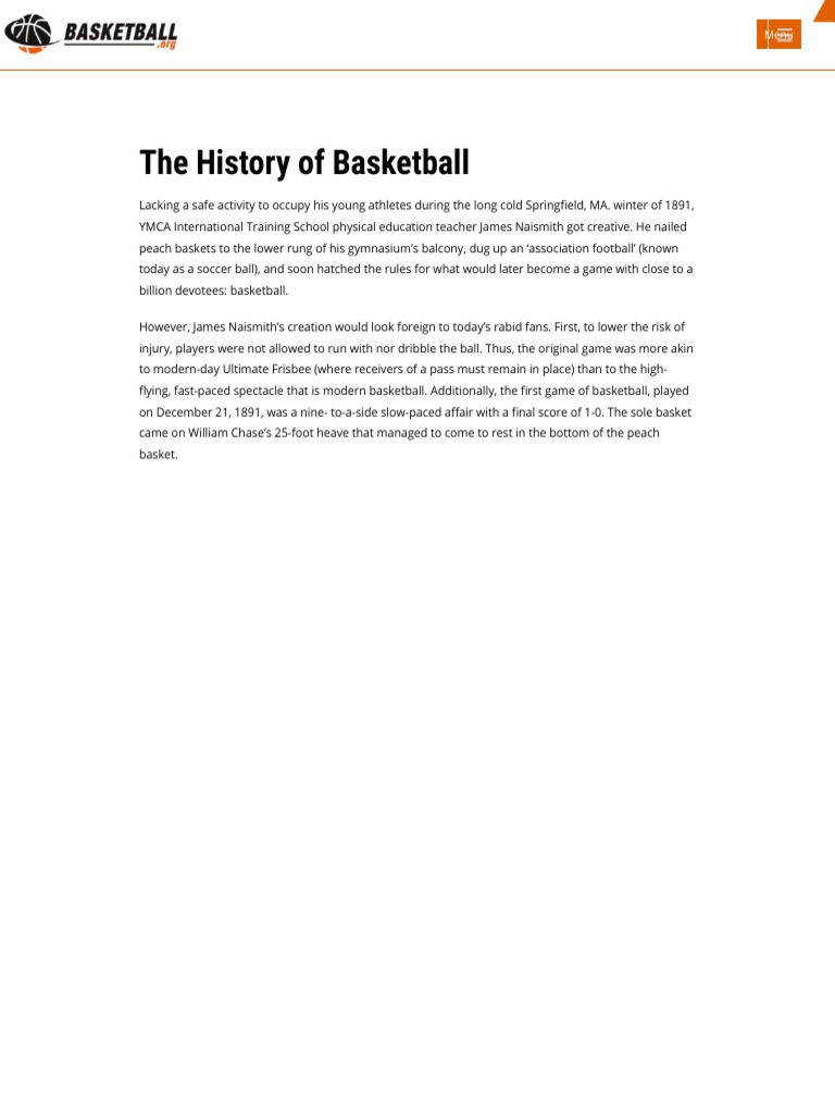 A Brief History of Basketball by Basketball | PDF | College Basketball ...