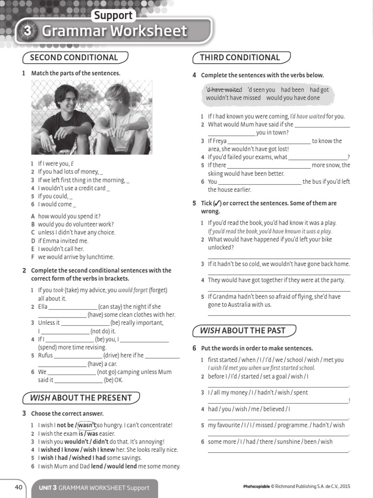 Achievers B1 Grammar Worksheet Support Unit 3 | PDF | Linguistic ...