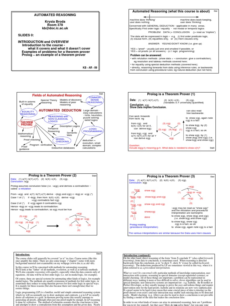 Automated Reasoning With PROLOG | PDF | Mathematical Proof | First ...