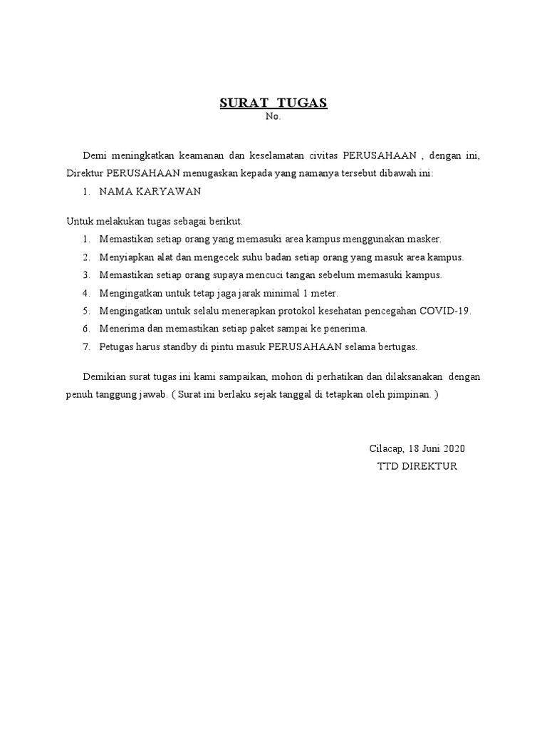 Surat Tugas Security | PDF