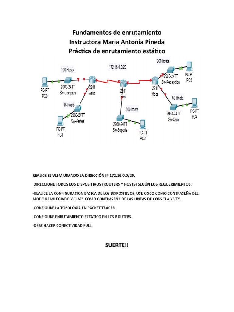 Practica Enrutamiento Estatico | PDF