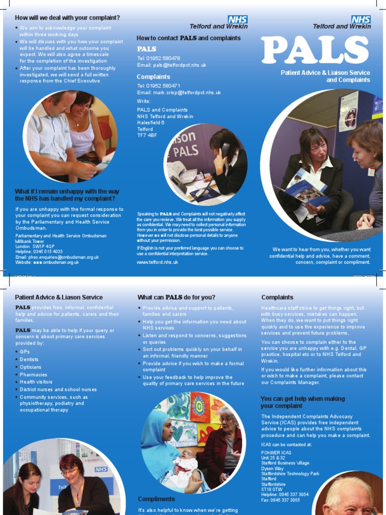 PALS & Complaints Leaflet | PDF | National Health Service | Patient