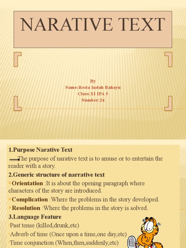 Narative Text: by Name:Resta Indah Rahayu Class:XI IPA 5 Number:26 ...