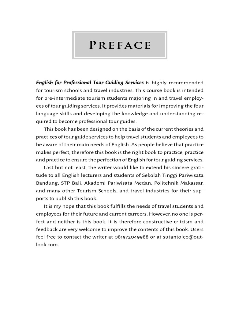 English for Tour Guiding Services | PDF