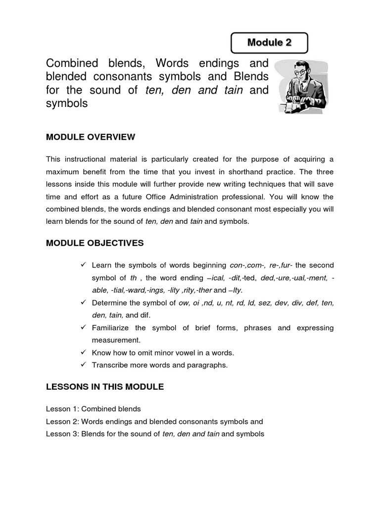 Module 2 Lesson 1 | PDF | Shorthand | Symbols