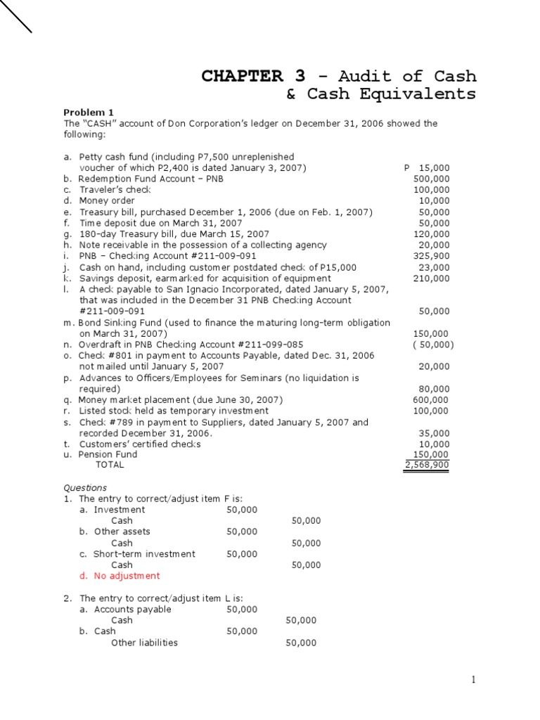 Audit of Cash Test Banks | Download Free PDF | Transaction Account | Cheque