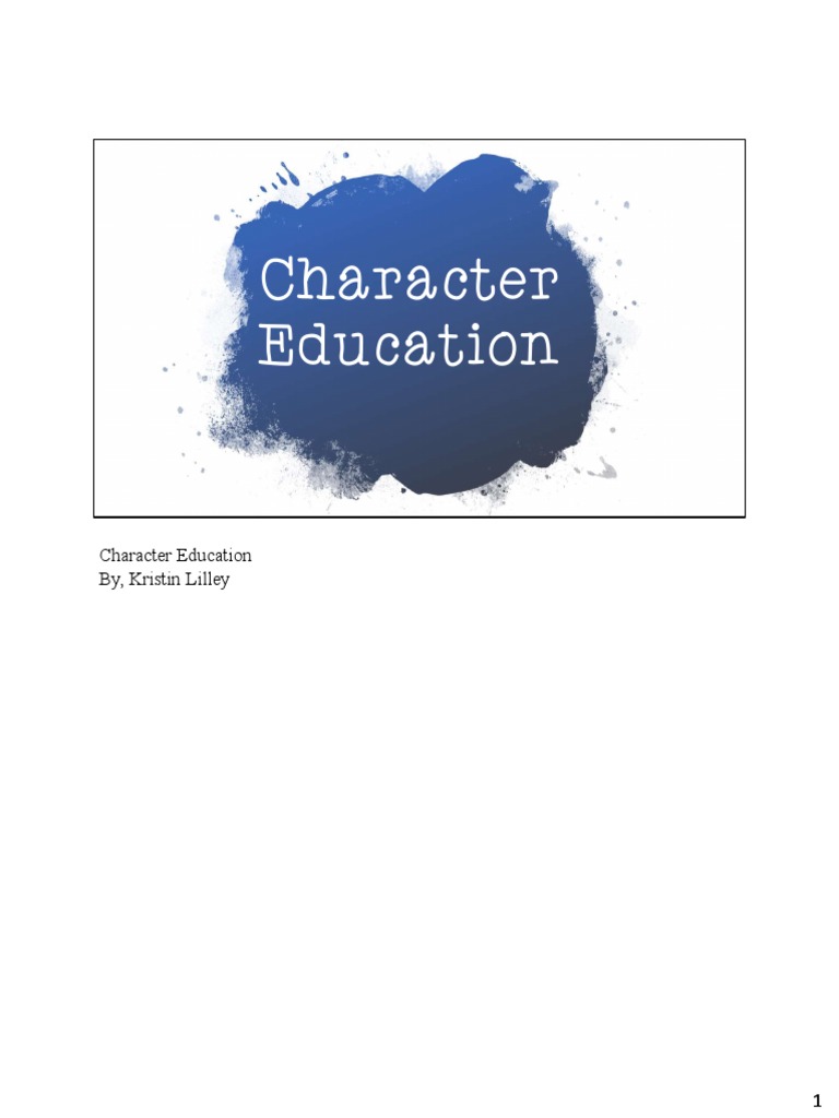 Character Development Presentation PDF | PDF | Leadership | Classroom ...