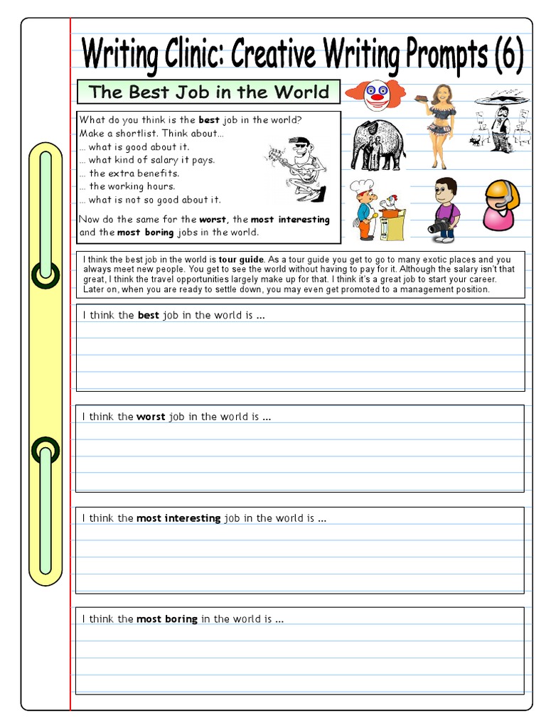 Writing Clinic Creative Writing Prompts 6 The Best Fun Activities Games ...