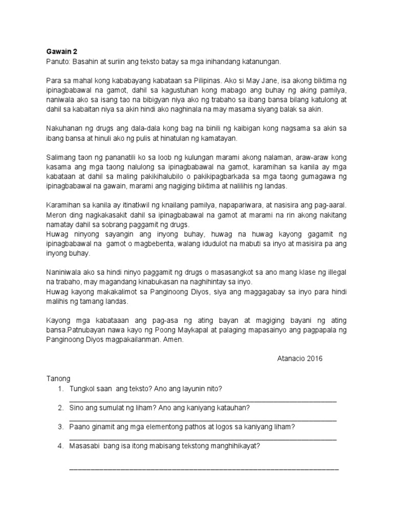 Tekstong Nanghihikayat | PDF