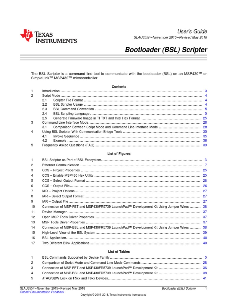 Bootloader Bsl Scripter User Guide Slau655f Pdf Computer File Computer Science