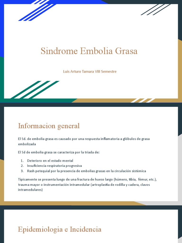 Sindrome Embolia Grasa | PDF | Embolia | Inflamación