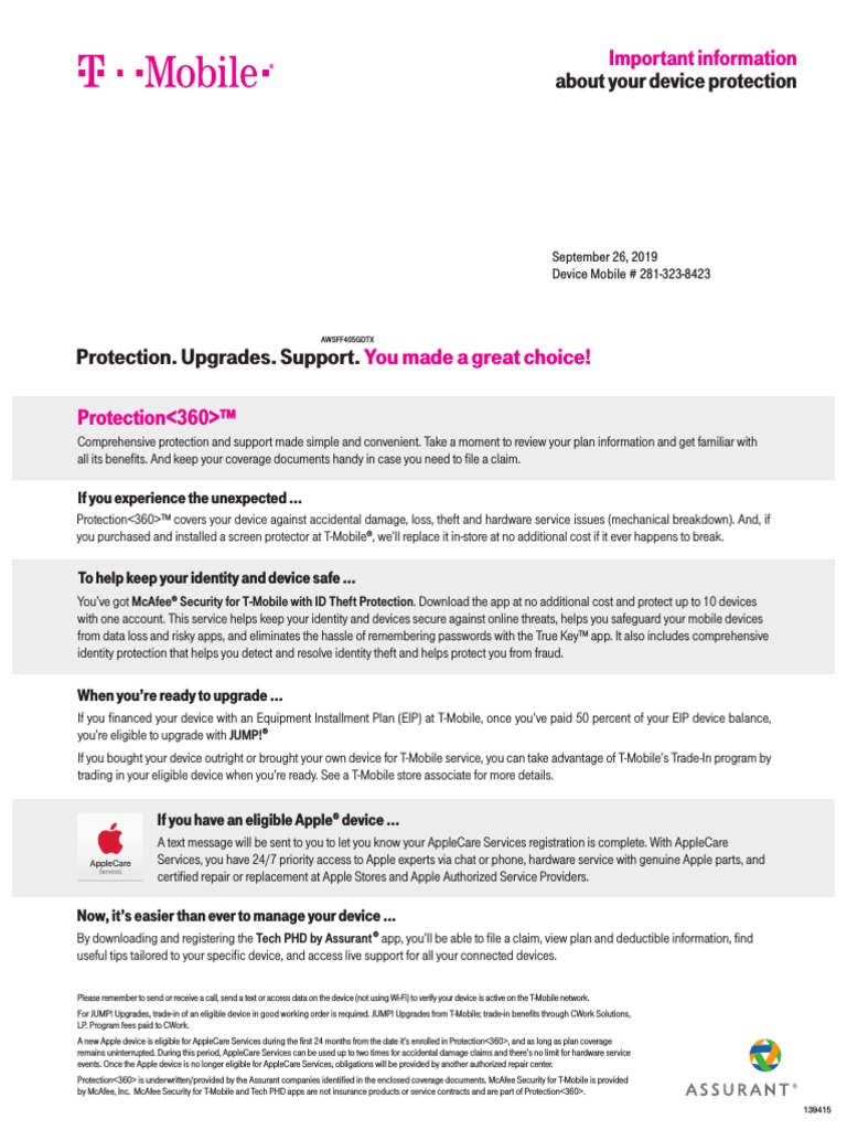 About Your Device Protection: Important Information | PDF | T Mobile Us ...