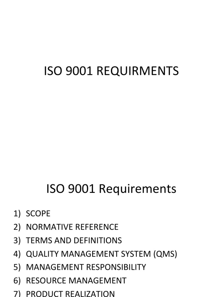 ISO 9001 Quality Management Requirements | PDF | Quality Management ...
