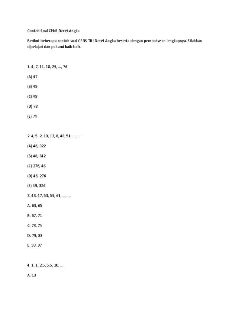 Contoh Soal Tiu Deret | PDF | Metode & Bahan Ajar