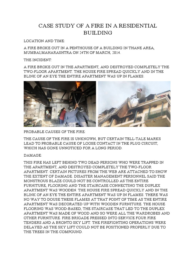 Case Study of A Fire in A Residential Building | PDF