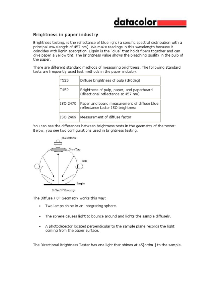 Brightness in Paper Industry | PDF | Ultraviolet | Light