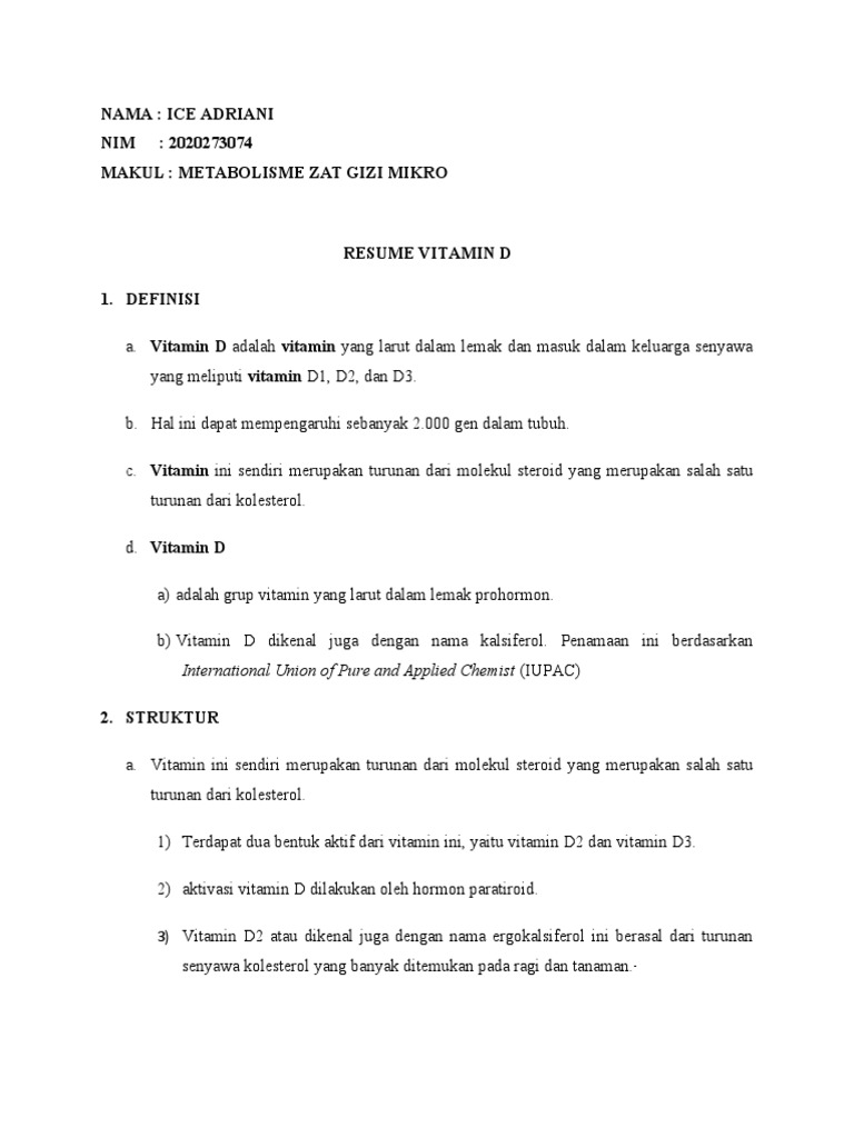 Vitamin D | PDF | Kesehatan Holistik
