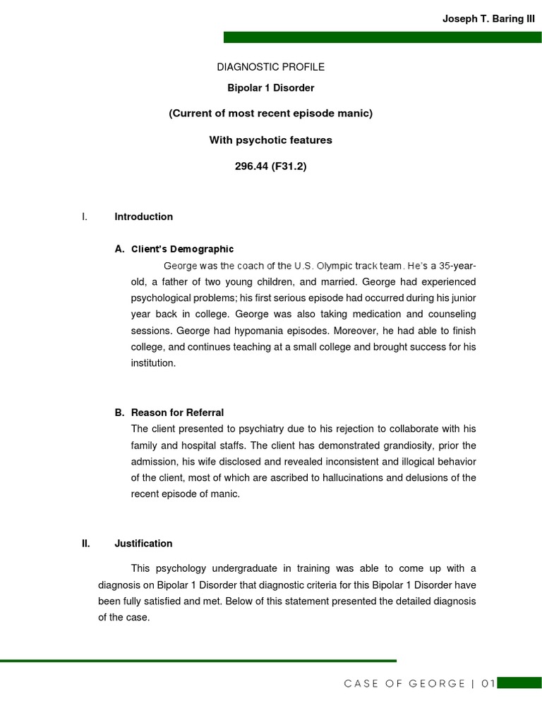 The Case of George by Joseph Baring III | PDF | Cognitive Behavioral ...