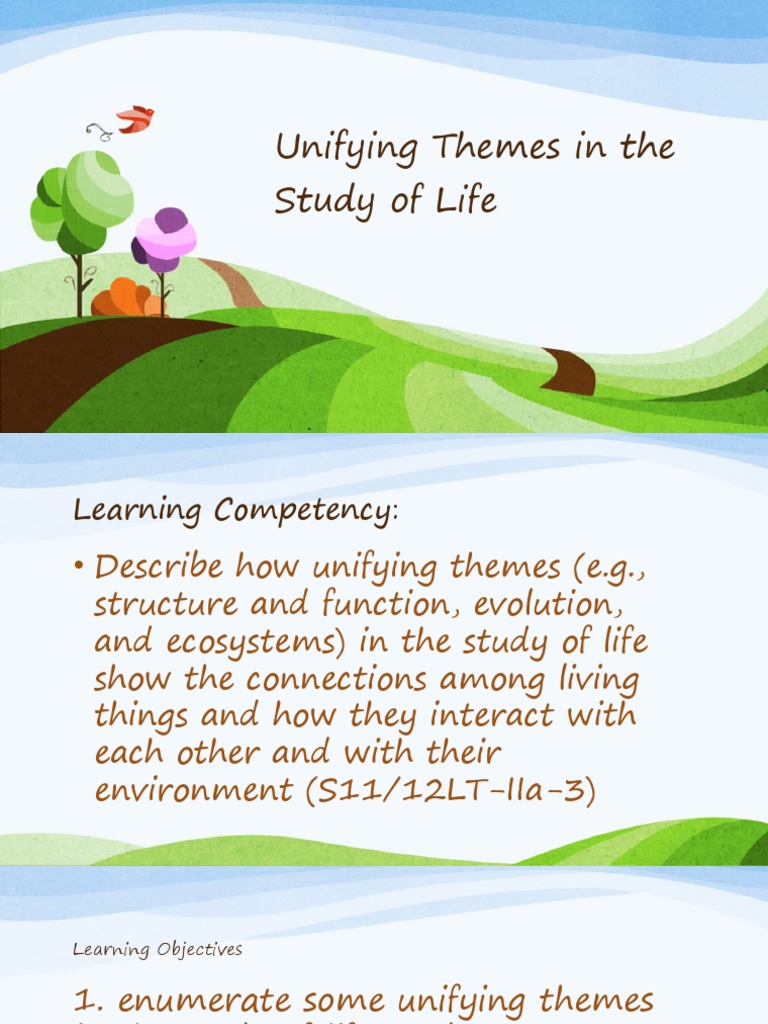 2nd Q Lesson 2 Unifying Themes in The Study of Life | PDF | Life | Genetics