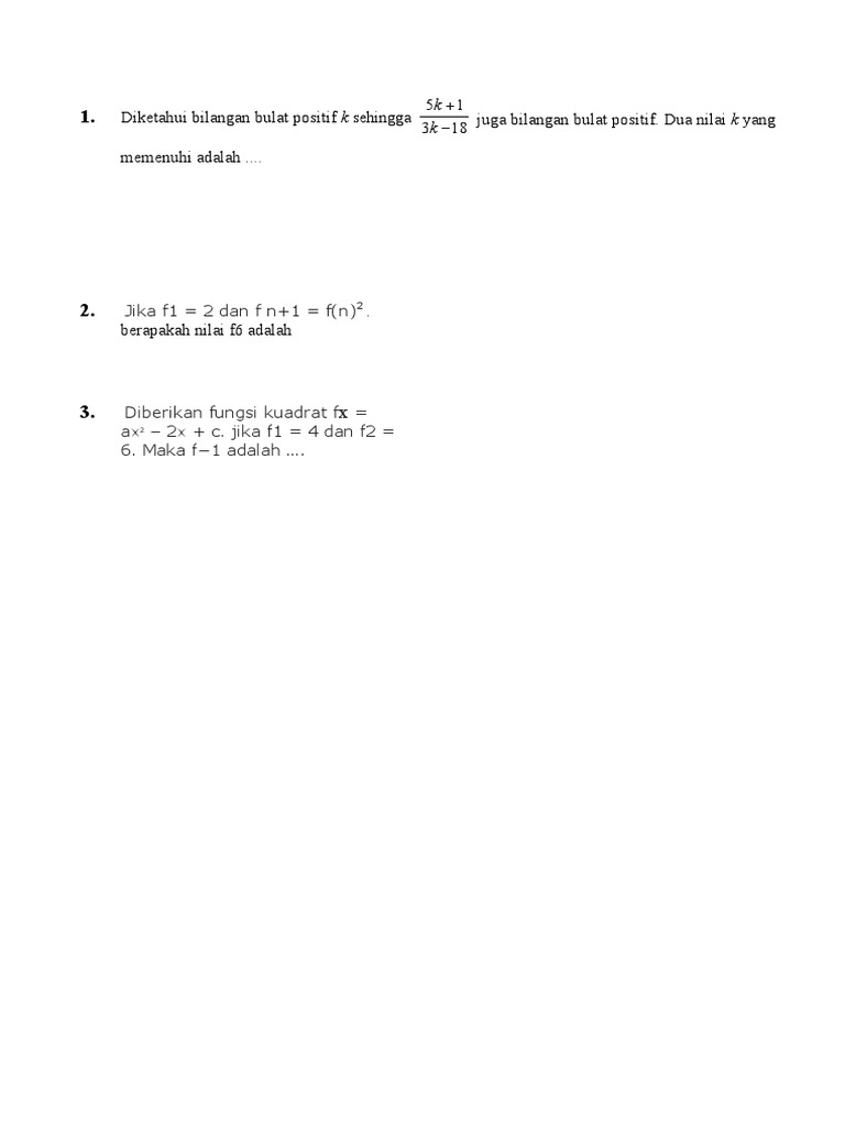 Soal Math 1 | PDF