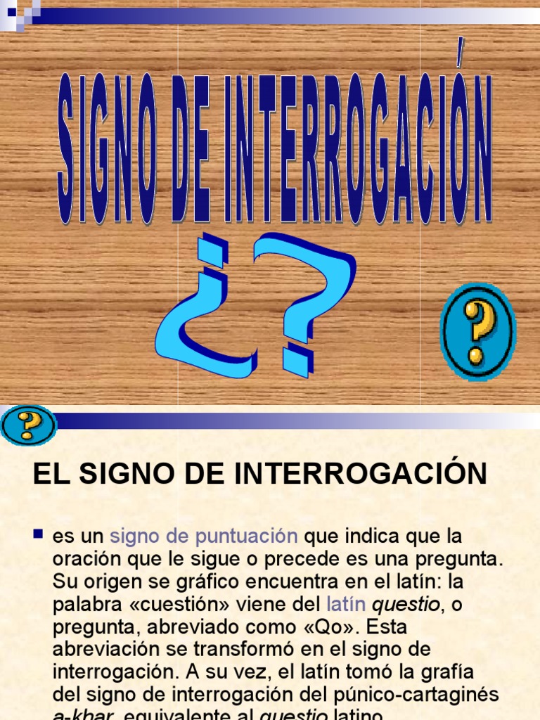 Diapositivas Signo de Interrogación | PDF | Gramática | Lingüística