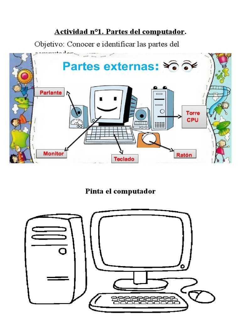 Partes De La Computadora Para Que Los Niños Aprendan