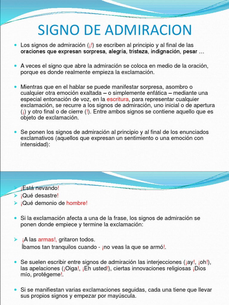 Uso y reglas del signo de admiración | PDF | Semiótica | Mecánica del ...