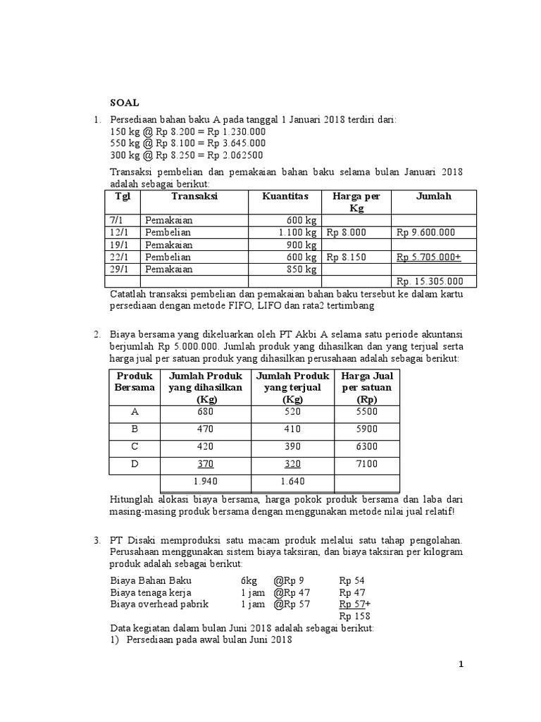 Latihan Soal Akbi | PDF