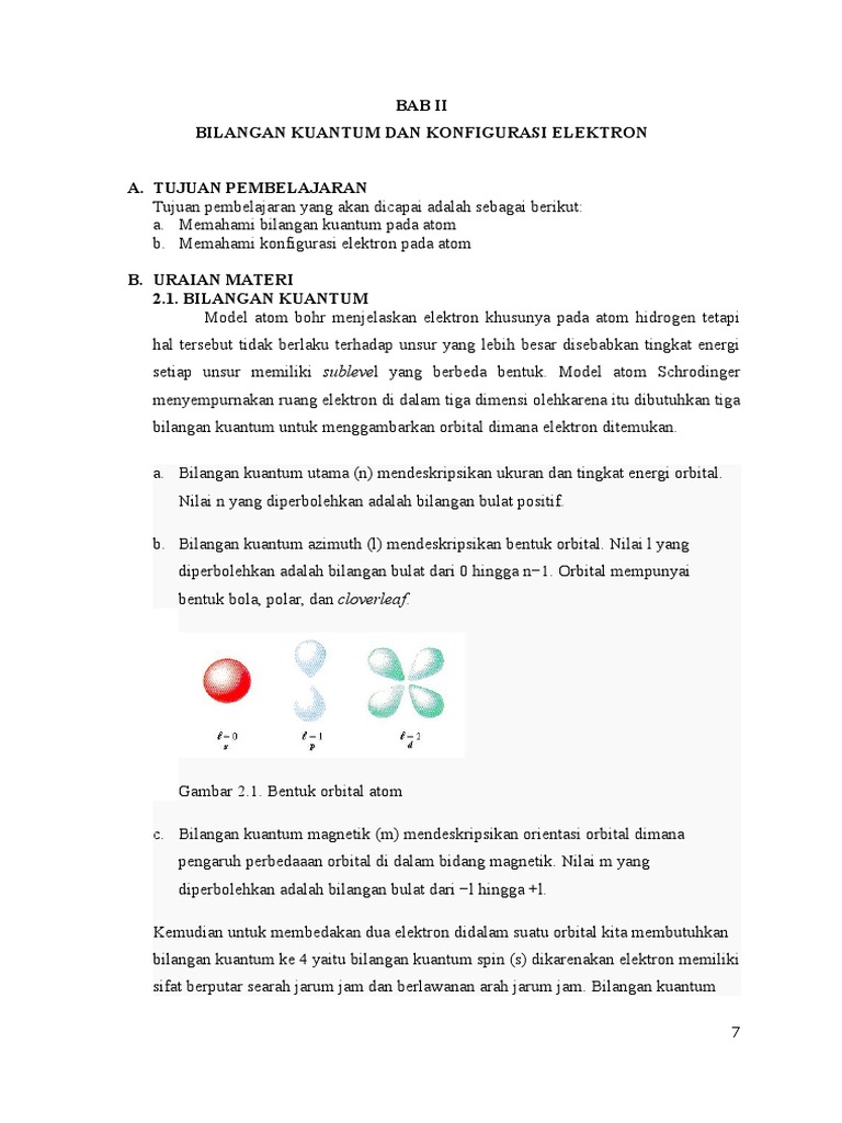 Bilangan Kuantum & Konfigurasi Elektron | PDF