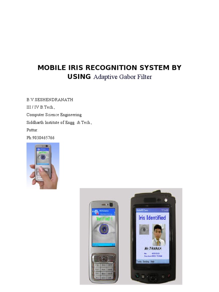 MOBILE IRIS TECHNOLOGY | PDF | Wavelet | Telecommunications