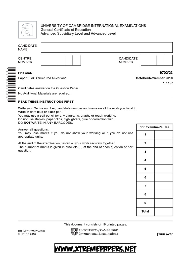 University of Cambridge International Examinations General Certificate ...