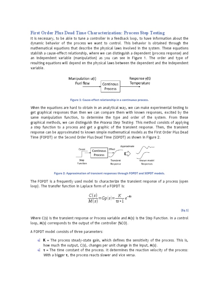 FOPDT Model Characterization | PDF | Control Theory | Applied Mathematics