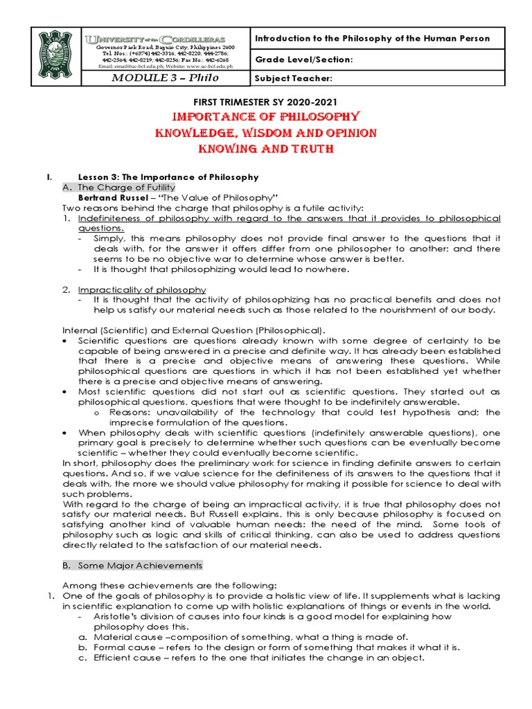 MODULE 3 Philo No Activity | PDF