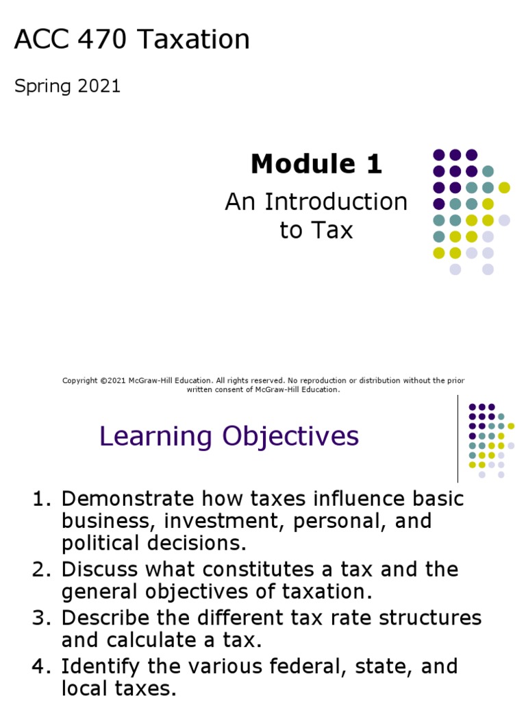 Module 1 PPT Introduction To Tax | PDF | Tax Rate | Taxation In The ...